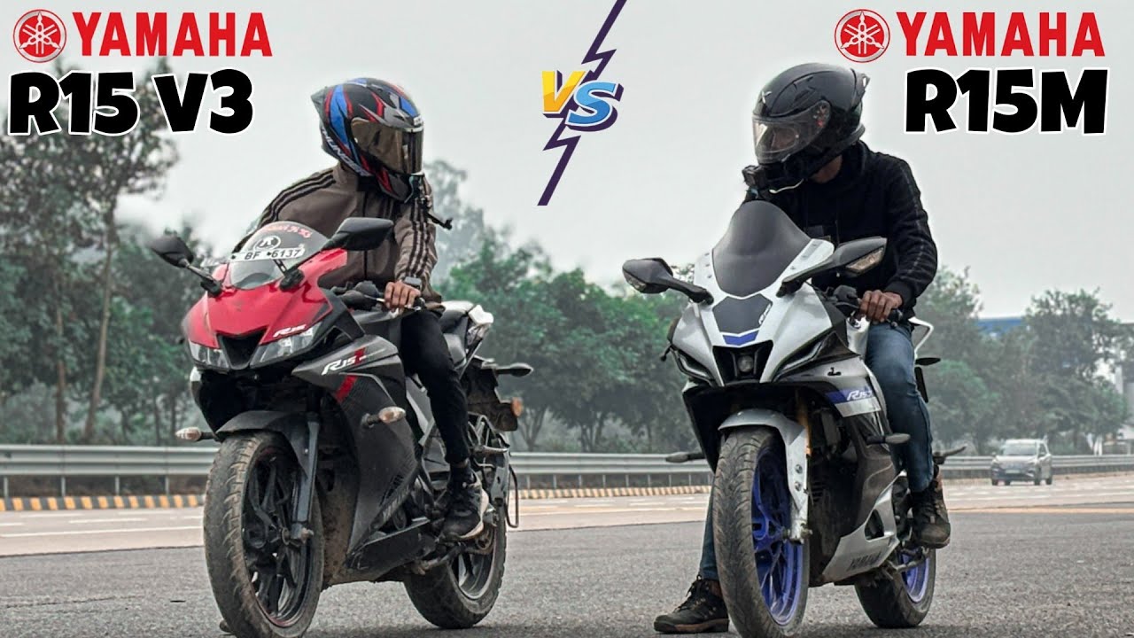 Yamaha R15 V3 vs Yamaha R15M || DRAG RACE || top end battle - YouTube
