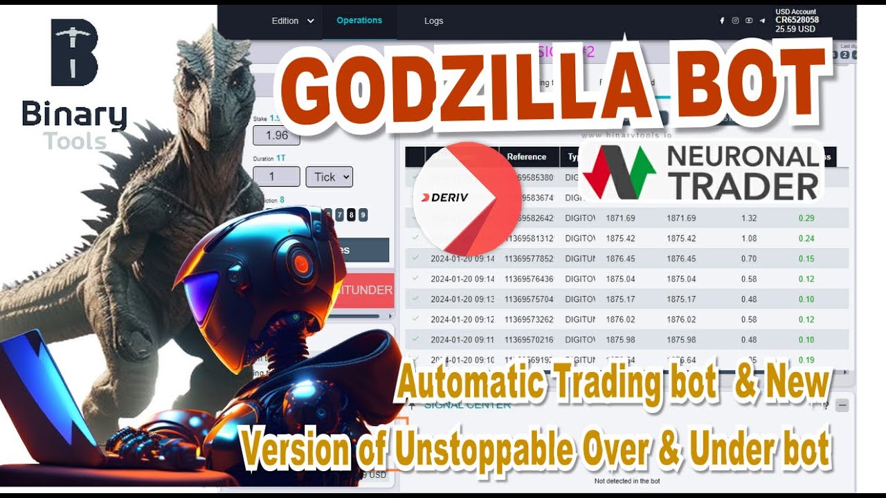 Godzilla Over and Under Bot🎯Automatic bot with the strategy which I use ...