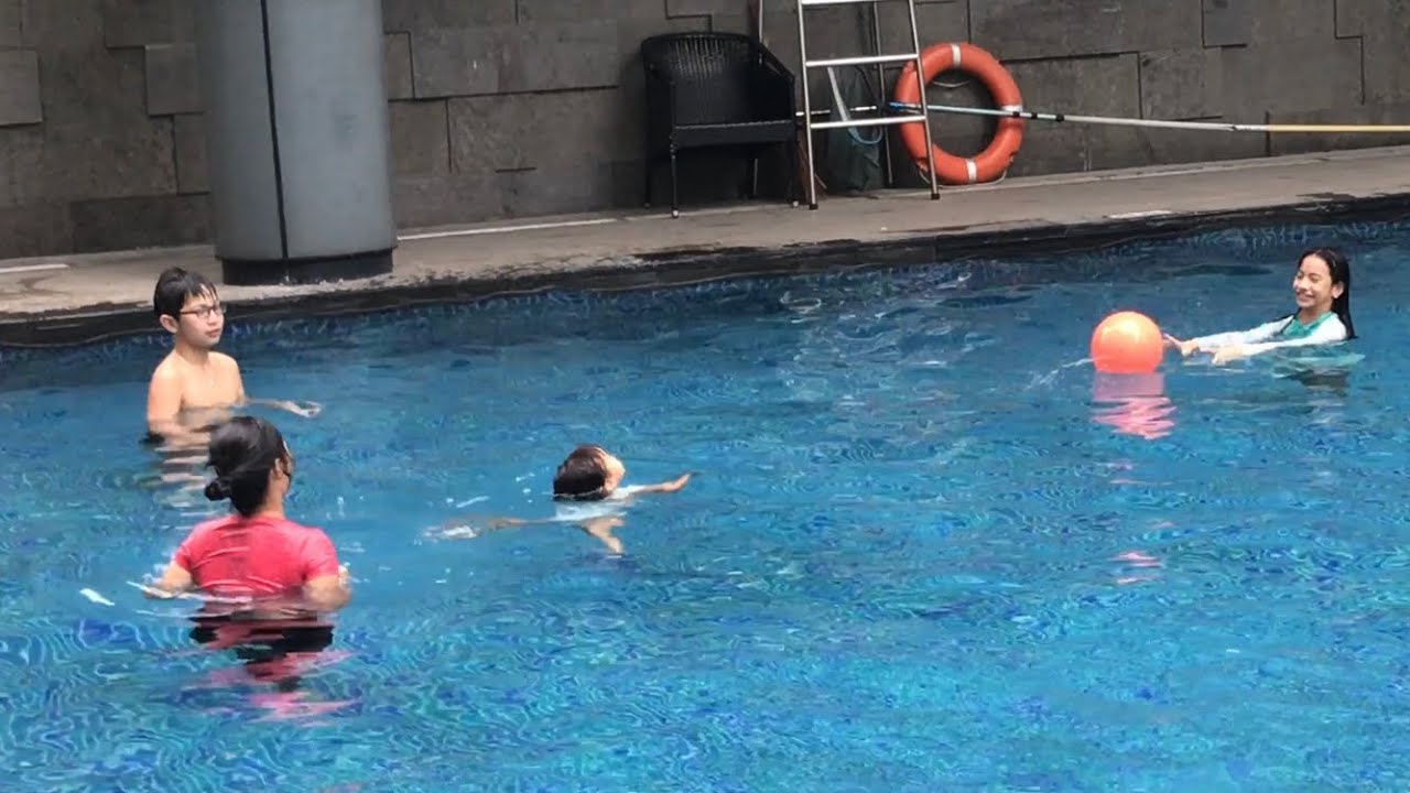 Swam and played with friends in swimming pool… - YouTube