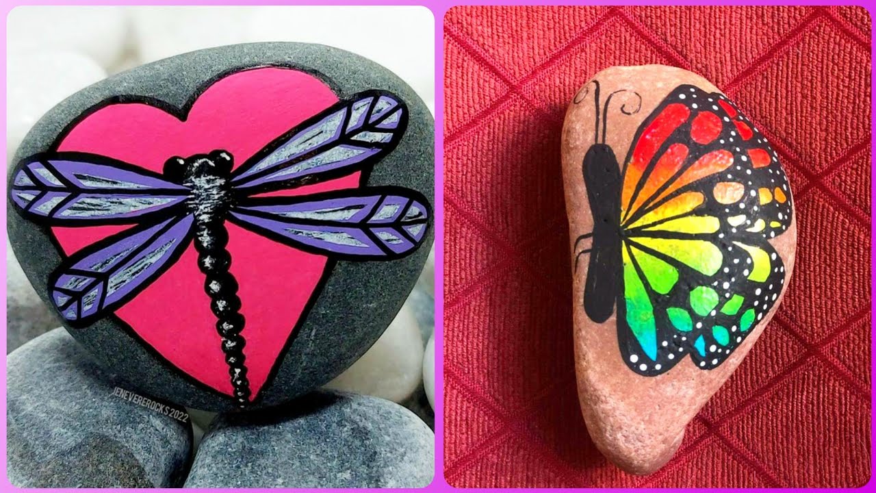 32+funky stone and rock painting ideas - YouTube
