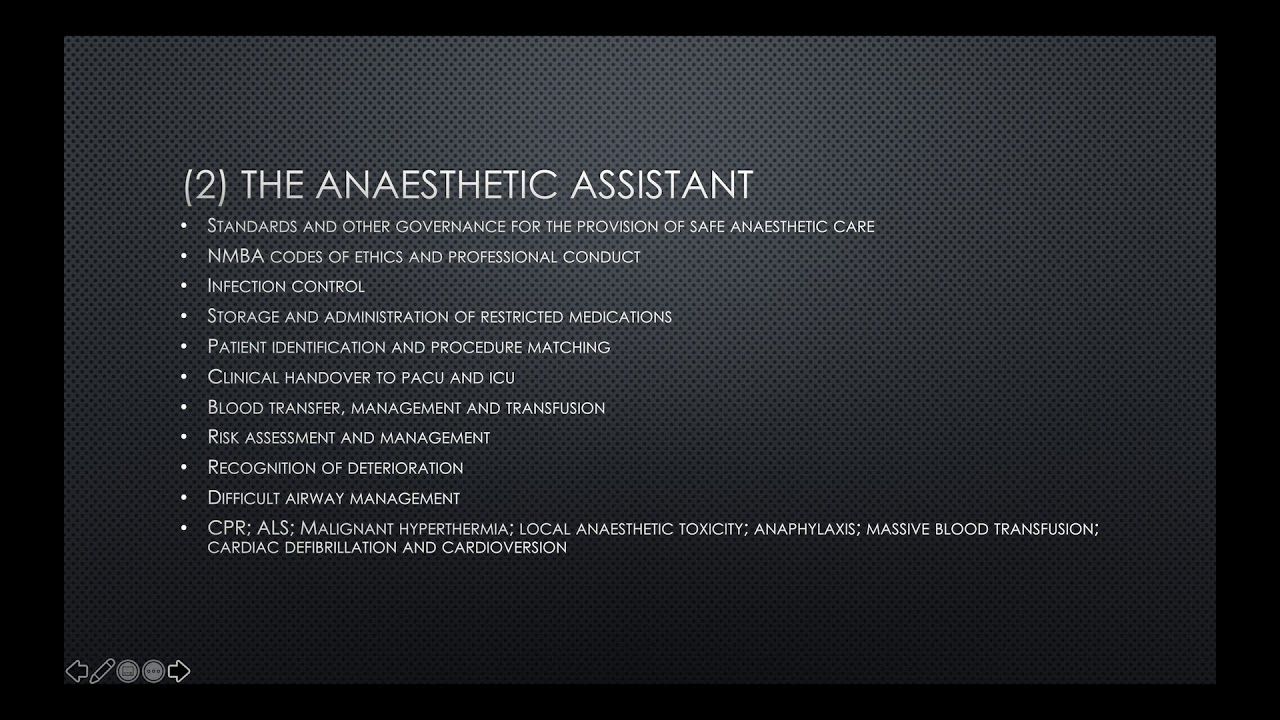 Anaesthetic Assistant Role - YouTube