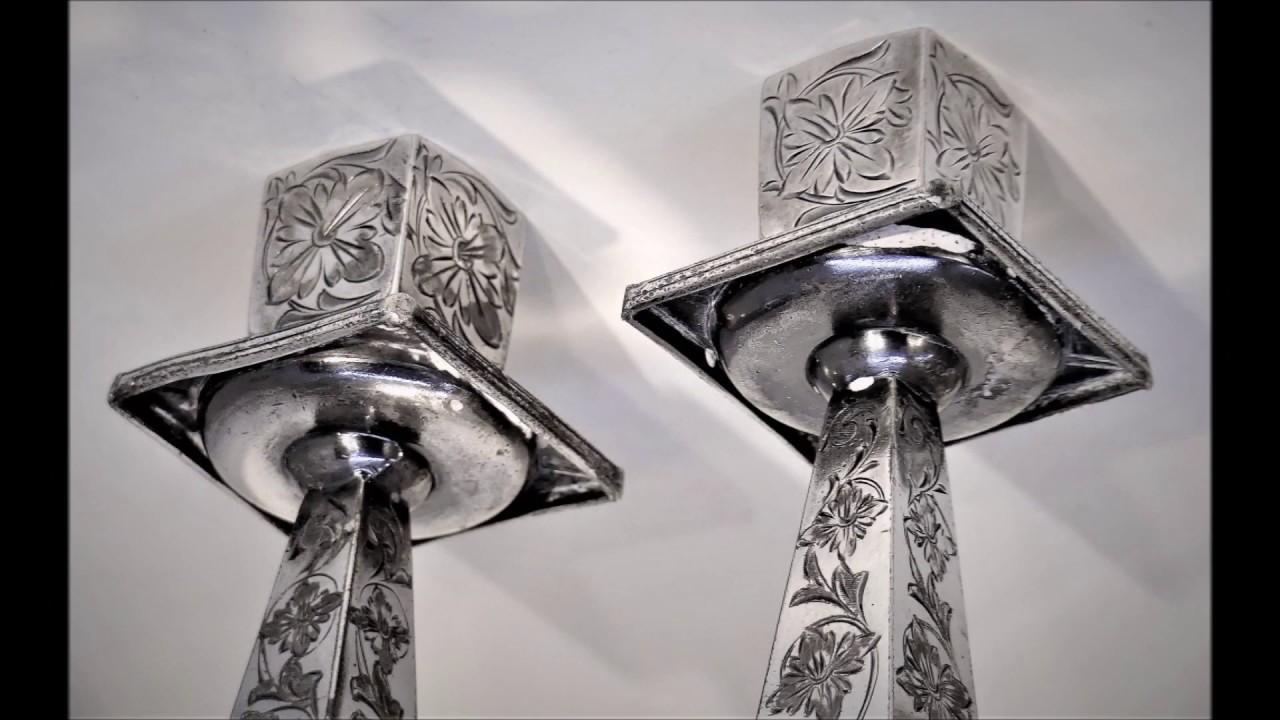 The American Silver Museum Presents: Meriden c1906 candle holders - YouTube