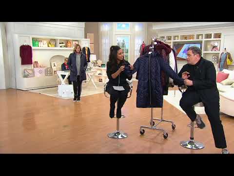 Isaac Mizrahi Live! Mixed Quilting Puffer Coat with Removable Hood on QVC