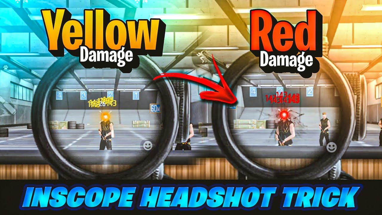 RED DAMAGE ( INSCOPE HEADSHOT TRICK ) Free fire old Red damage trick ...