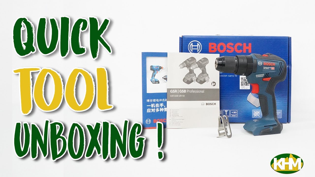Quick Unboxing Bosch GSB 18V-50 Cordless Brushless Impact Drill Driver ...