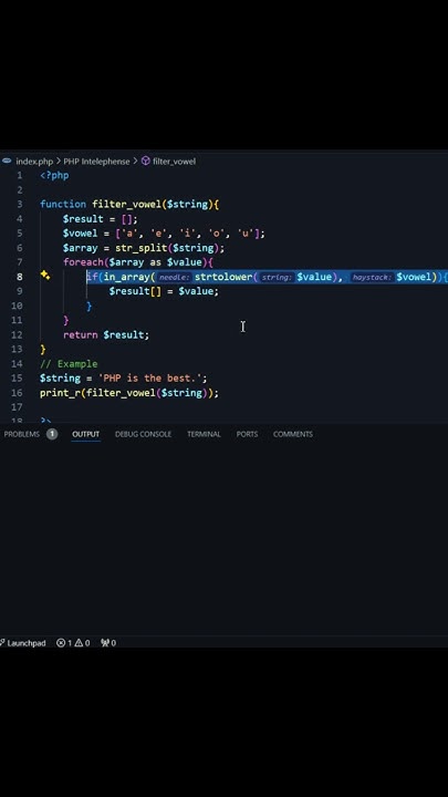 PHP, Case-Insensitive Vowel Filtering #coding #programming #php #tutorial #knowledge #shorts ...