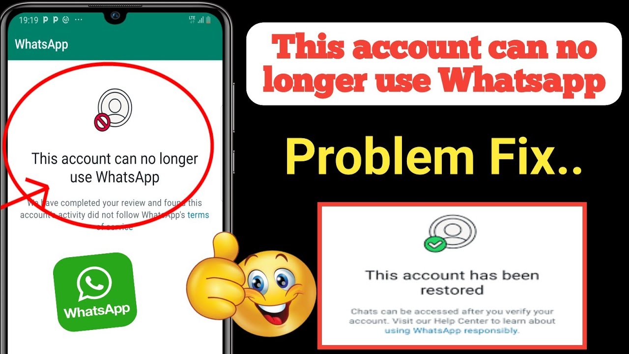 Fix This account can no longer use Whatsapp Problem | how to Solve ...