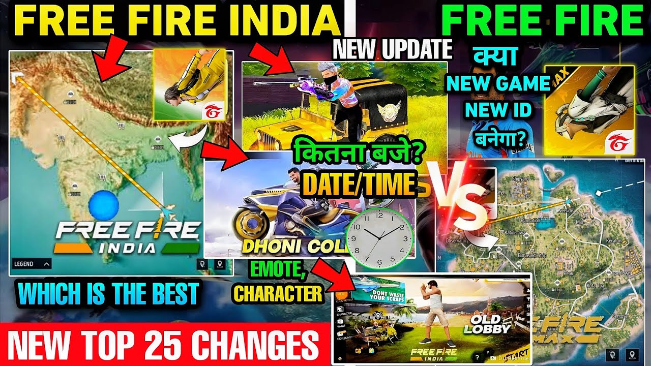 Date/Time 🔥 Free Fire India | 25 Changes Full Details | Kab Aayega? FF ...