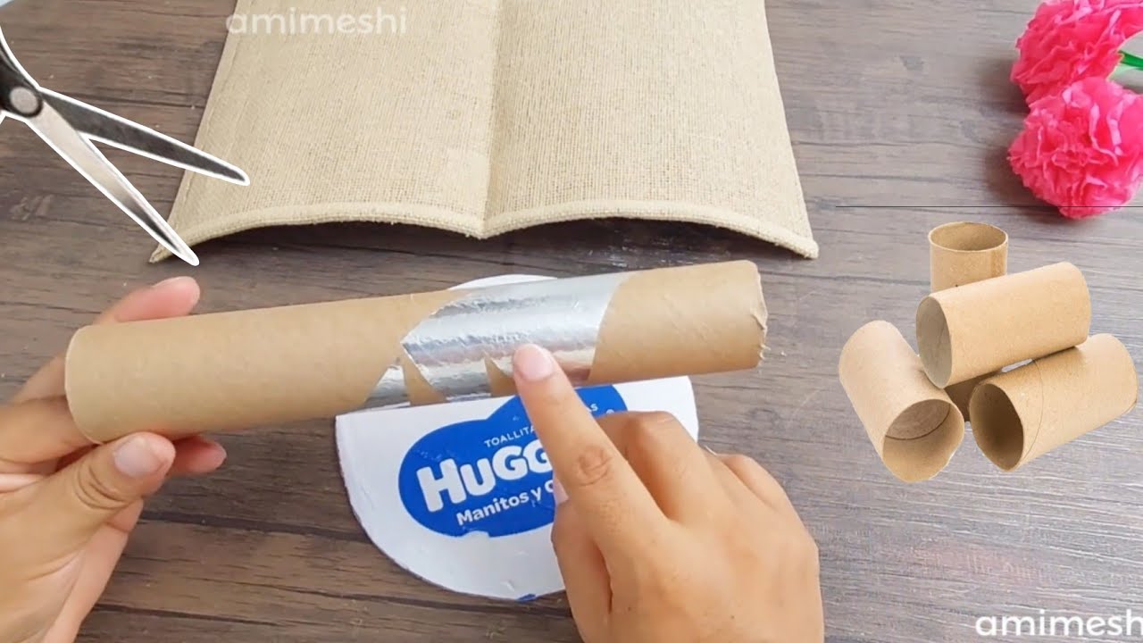 ¡MUCHOS NECESITAMOS ESTO! Mira yo lo hice con rollos de papel y yute ...