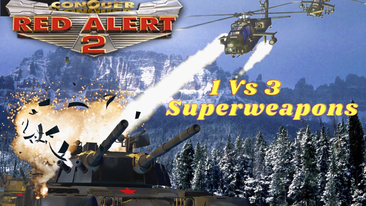 Red Alert 2 | 1 Vs 3 Brutal Enemy | Superweapons | #9 - YouTube