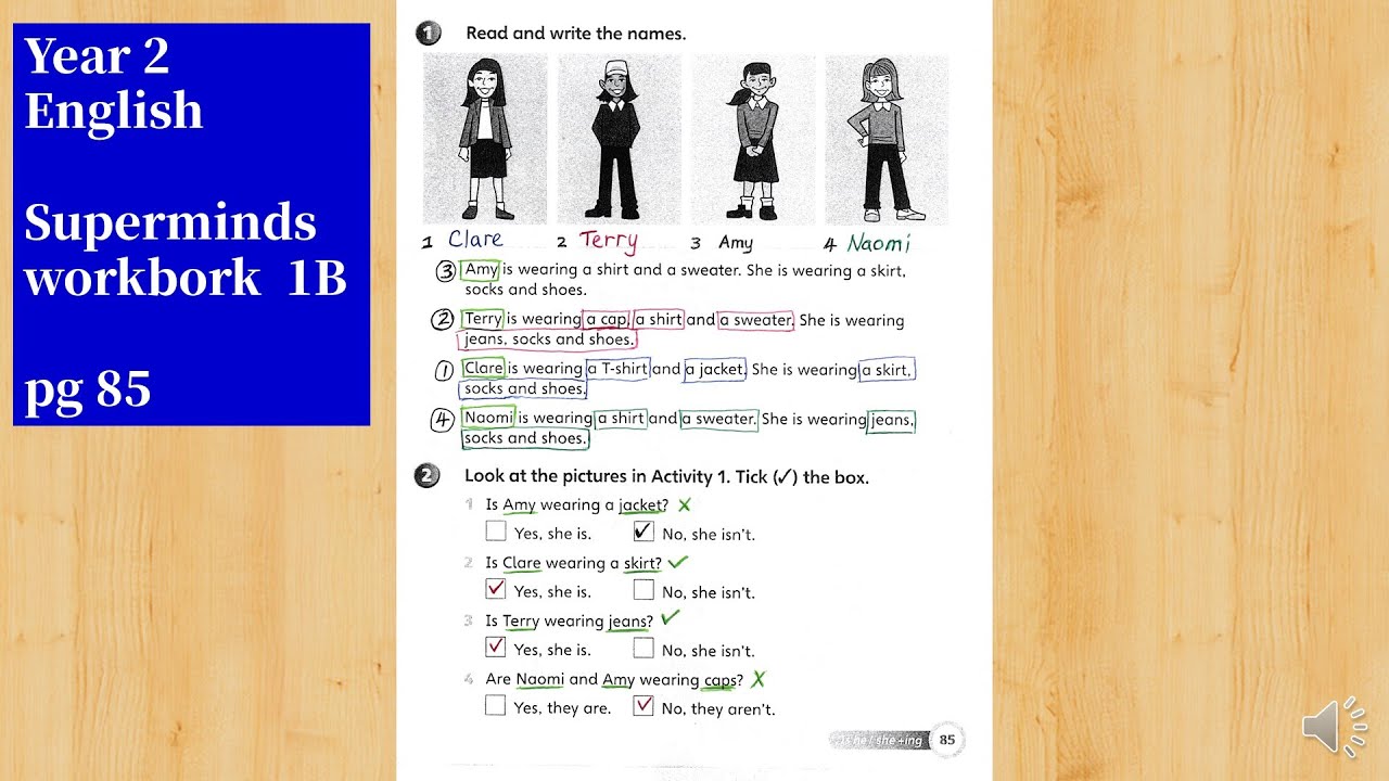 Super Minds Workbook 1B｜Year 2｜English｜pg85｜Unit 7 Get dressed｜(Super ...
