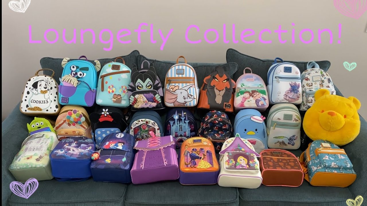 MY ENTIRE DISNEY LOUNGEFLY COLLECTION!! 💜 - YouTube