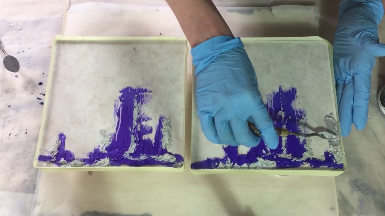 191. Resin Art on Ceramic Tiles. Part 1. Adding texture/Layer 1 - YouTube
