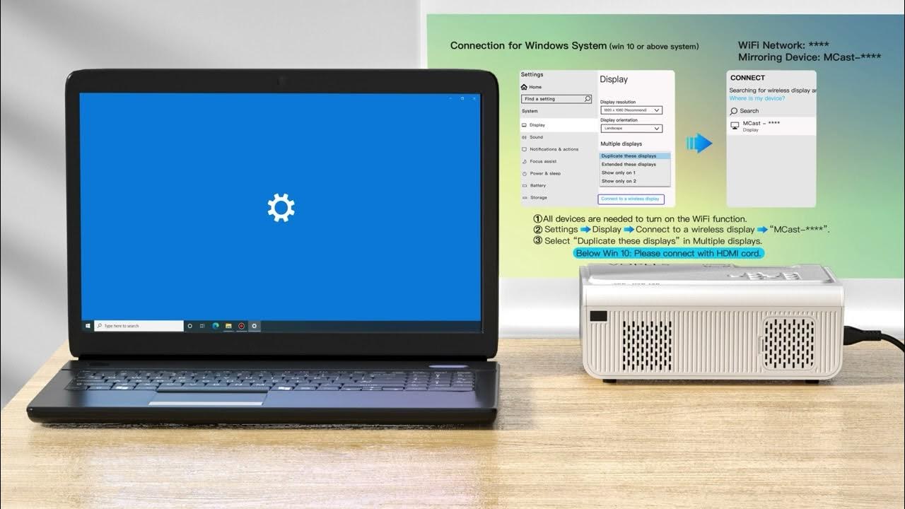 M03H - How to connect to Windows Laptop?-VOPLLS projector - YouTube