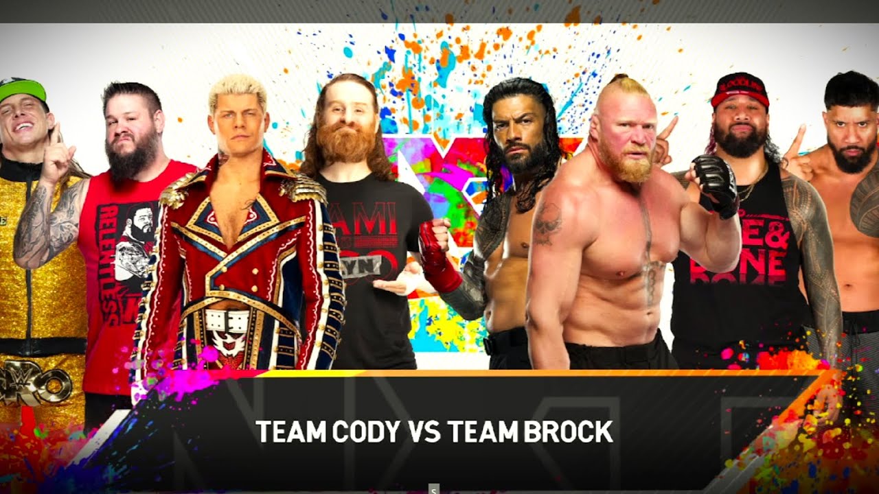 WWE 2K23 Team Brock Lesnar Vs Team Cody Rhodes - YouTube