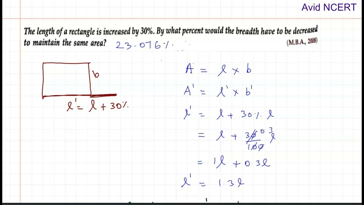 The Length Of A Rectangle Is Increased By 30 By What Percent Would The Length Of A Rectangle Is Increased By 30 By What Percent Would