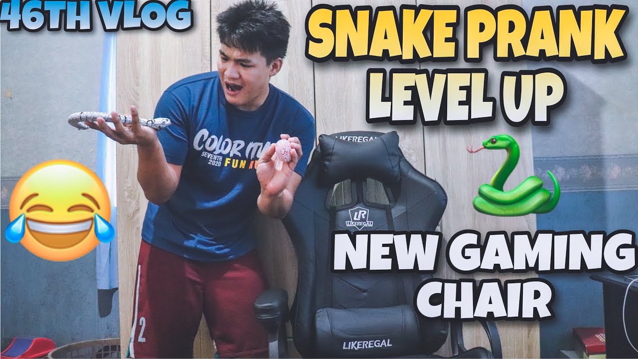 46TH VLOG!! SNAKE PRANK (LEVEL UP) NEW GAMING CHAIR!! - YouTube