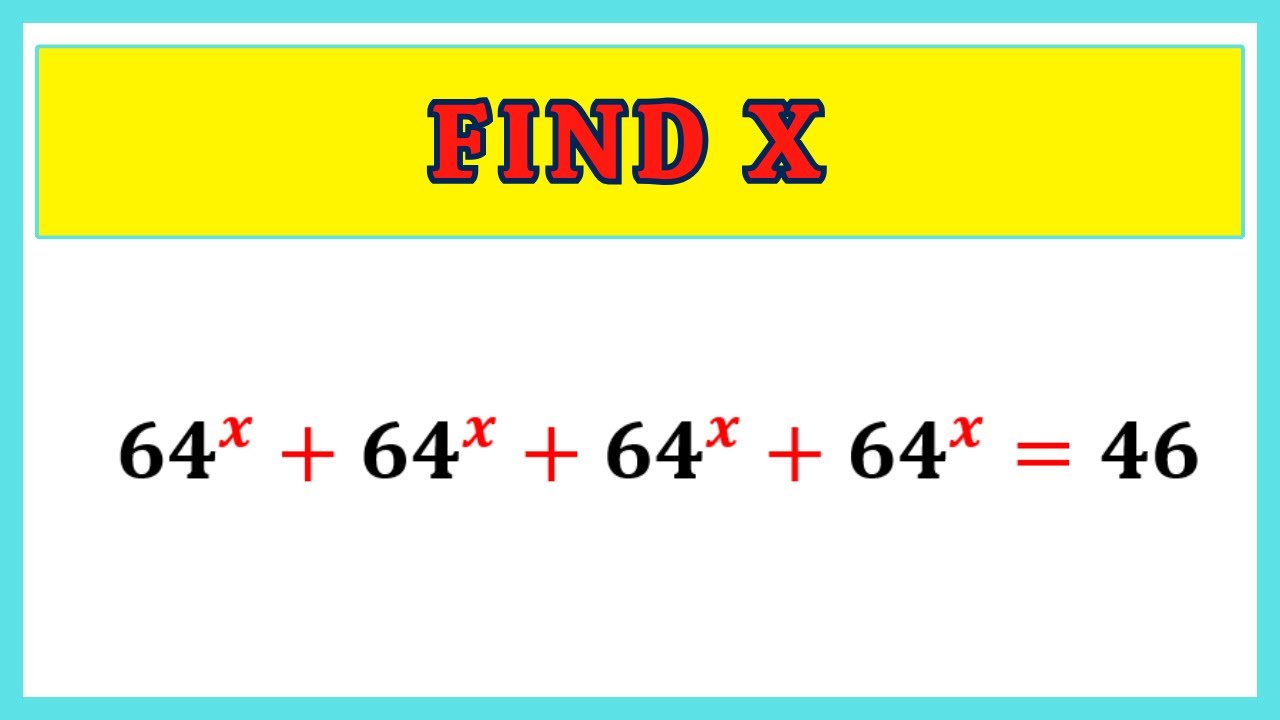 Nice Math Algebra problem |Can You Find X? - YouTube