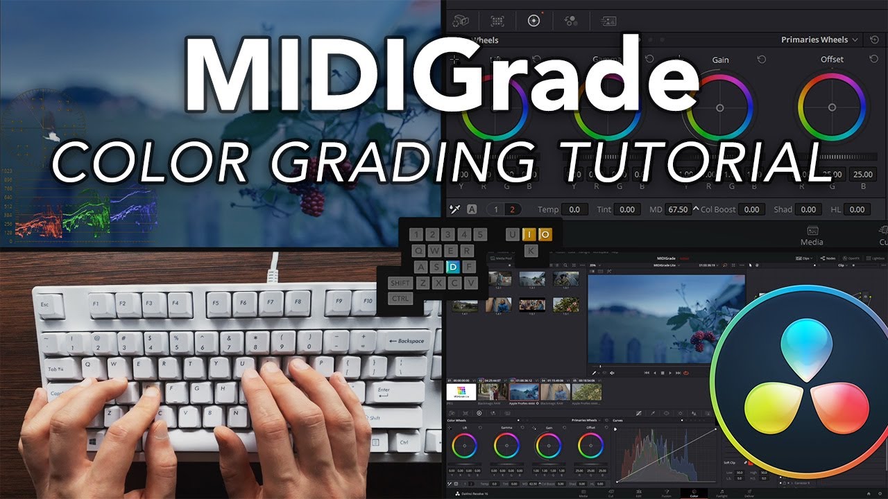 MIDIGrade: Color Grading Tutorial with keyboard only - YouTube