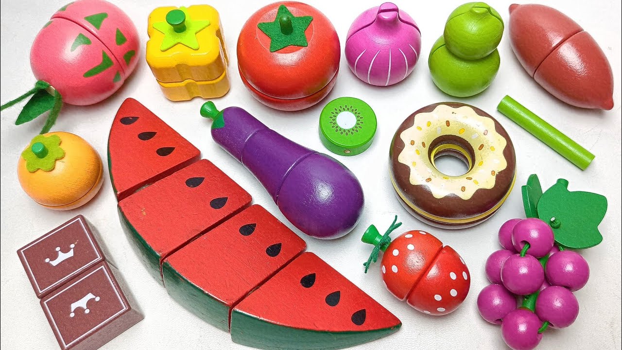 Oddly Satisfying Video ASMR | How to Cutting Wooden Fruits and Vegetables | Grape🍇 Watermelon🍉 ...