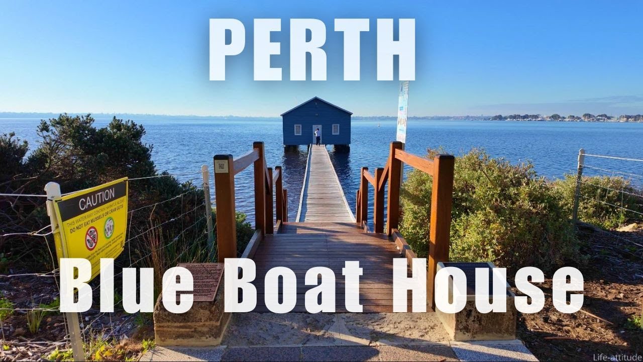 Blue Boat House & Eliza Statue Perth Australia (Spring 2025, 4K) | Swan ...