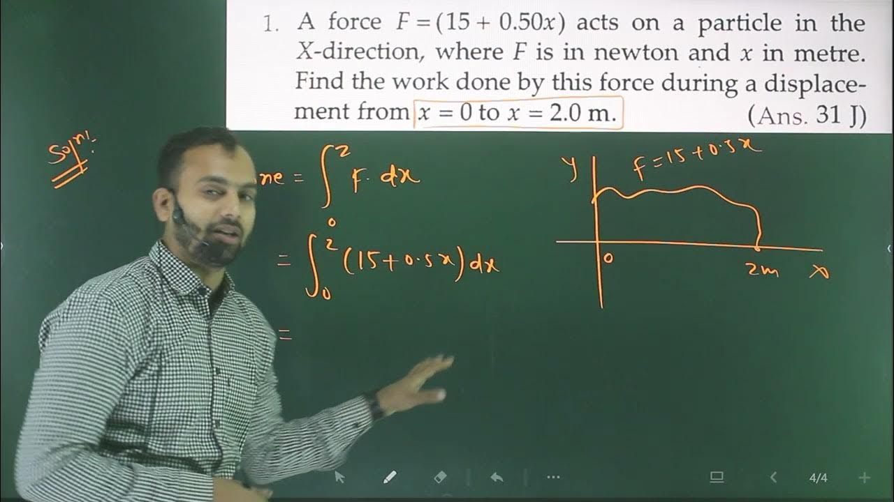 Pfp-1 work ,power &energy 11th physics numericals based on work done by ...