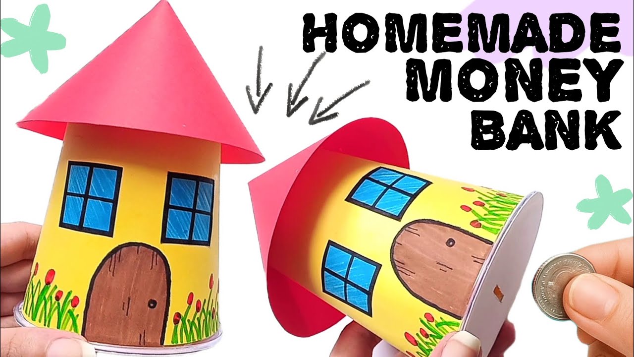 How to make piggy bank at home | Homemade Money Bank craft ideas ...