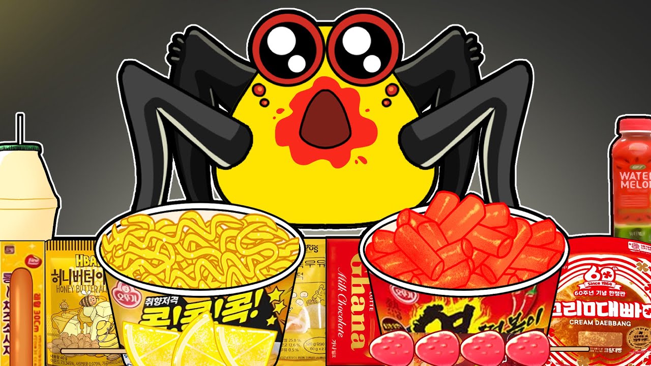 MyMy VS Poulina(+Pou) - Convenience Store RED YELLOW MUKBANG | Bou's ...