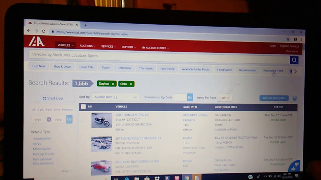 How to use iaa salvage auctions website - YouTube