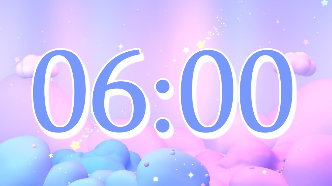 6 Minute Timer Countdown | Big Numbers | Calm Ambient Music | Relax ...