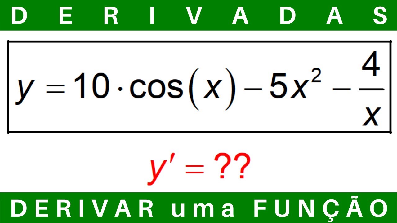 CÁLCULO 🔆 REGRAS de DERIVAÇÃO: COMO DERIVAR uma FUNÇÃO #exercícios # ...
