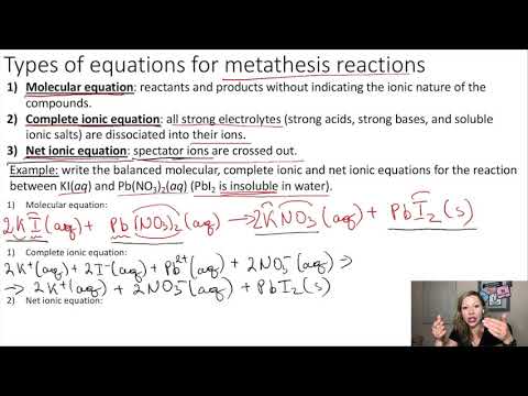 Metathesis Equations: Molecular, Complete Ionic and Net Ionic Equations ...