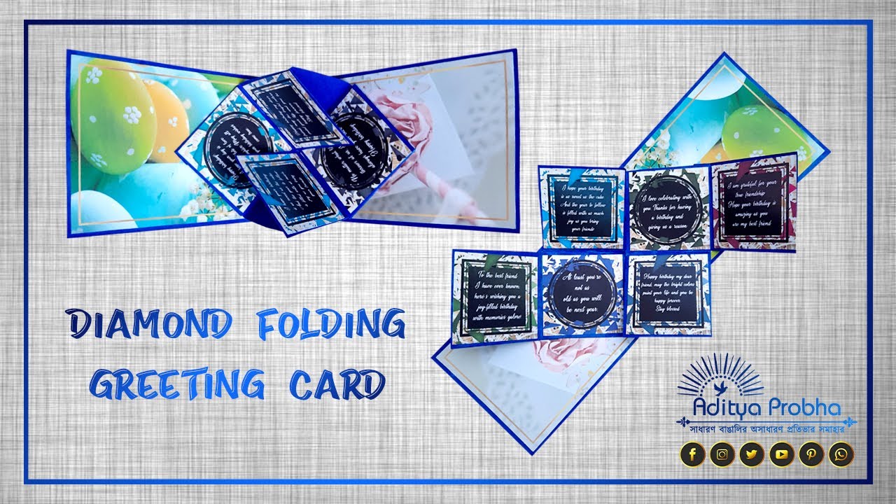 How to Make Diamond Folding Greeting Card | Paper Craft | DIY Tutorial ...