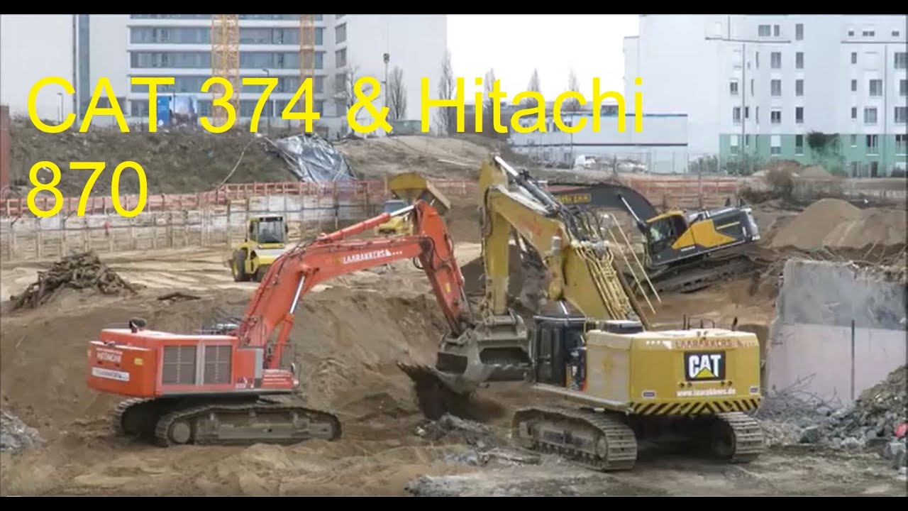 Excavator Hitachi 870 und CAT 374 F - YouTube