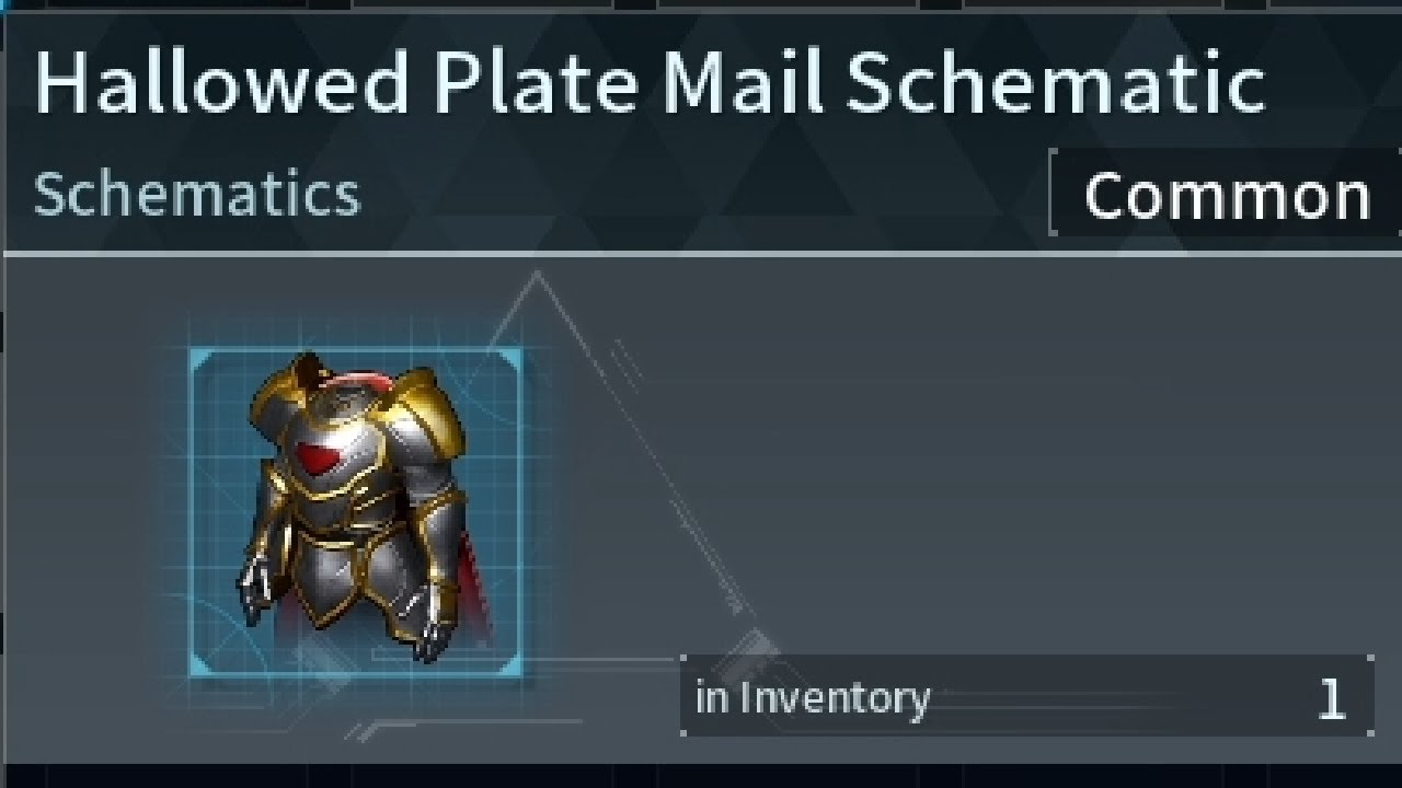 Hallowed Plate Mail schematic guide, how to learn the hallowed plate ...