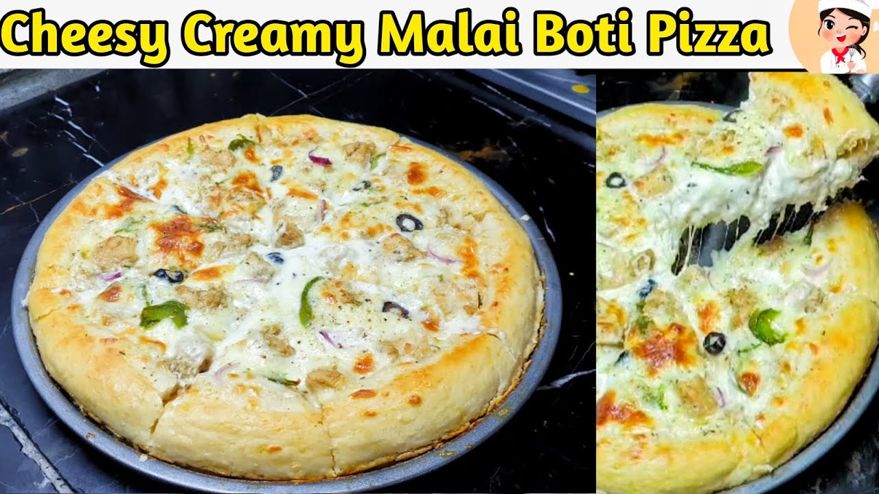 Malai Boti Pizza Recipe | Creamy & Cheesy | Homemade Pakistani Style ...