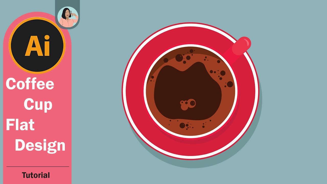 Adobe illustrator tutorial | Coffee cup flat design | Coffee cup ...
