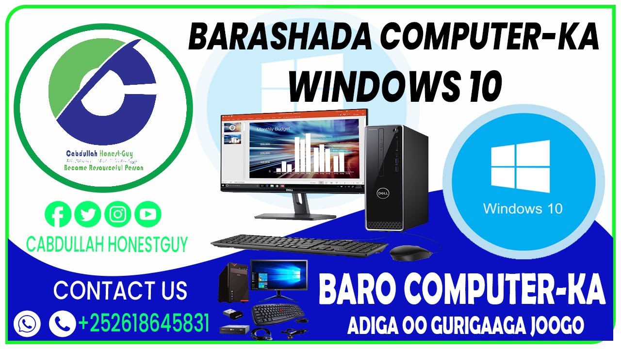 Barashada Cilmiga Computer ka Windows 10 Qaybta 7aad - YouTube