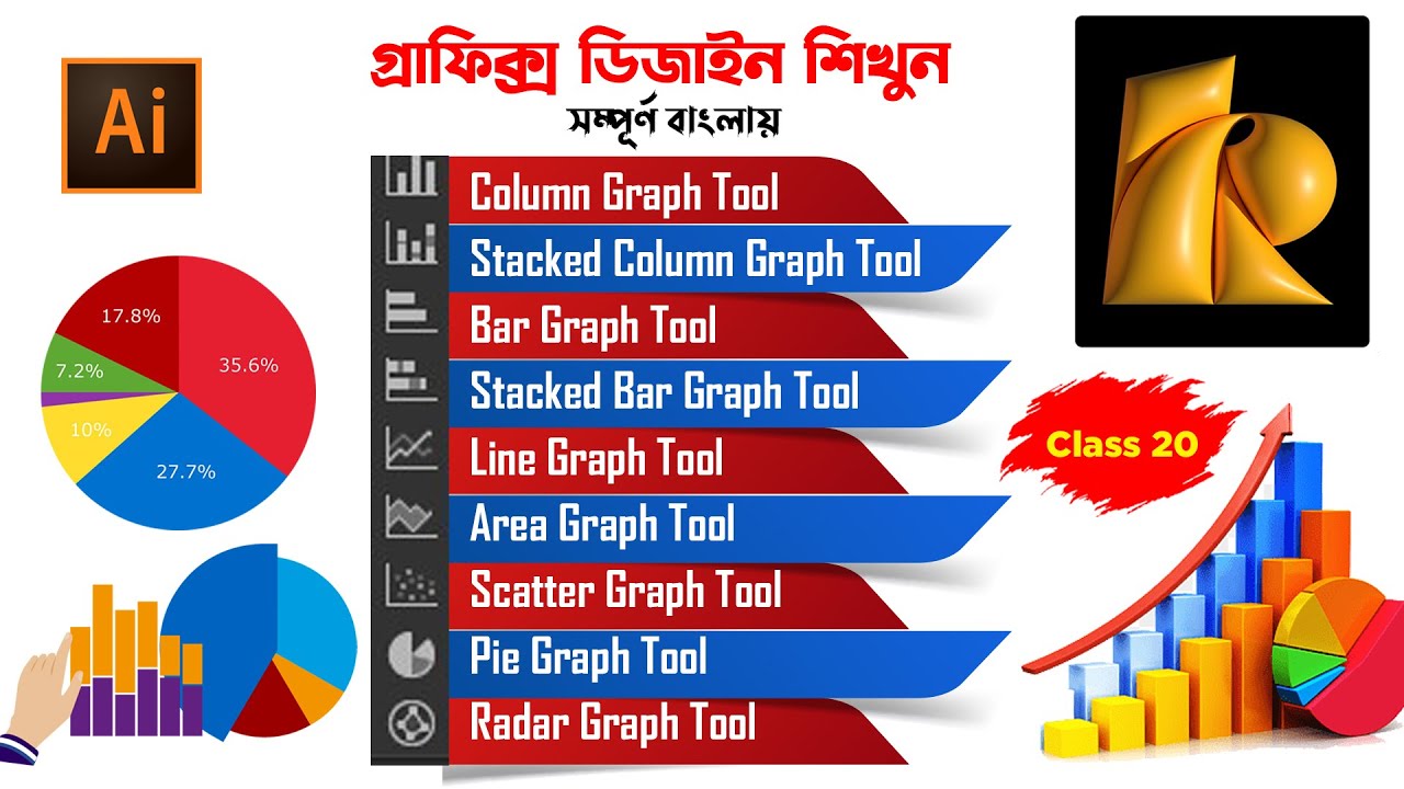Adobe Illustrator 2024 -Class 20 - Column Graph Tool in Illustrator ...