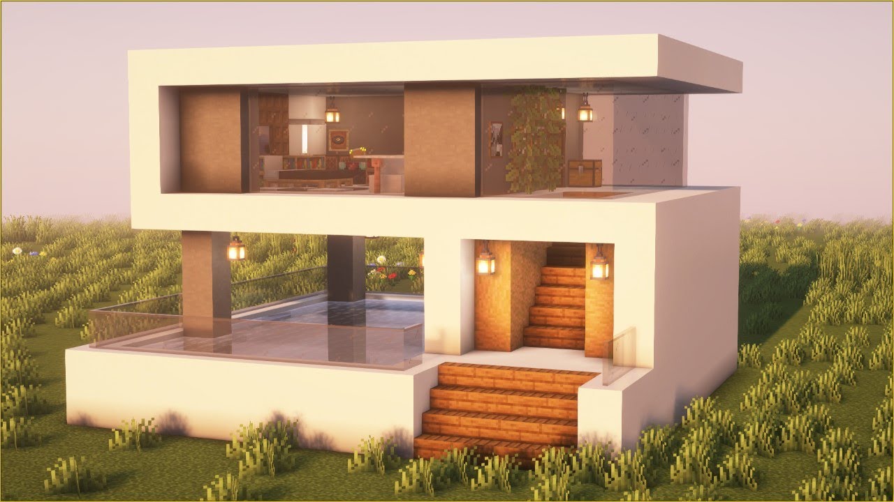 How to Build a Stylish Modern House in Minecraft - YouTube