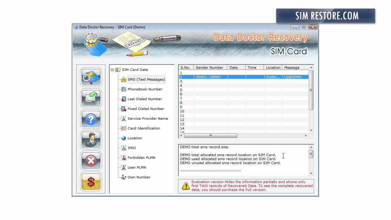 SIM restore software recover message sms retrieve deleted contacts ...