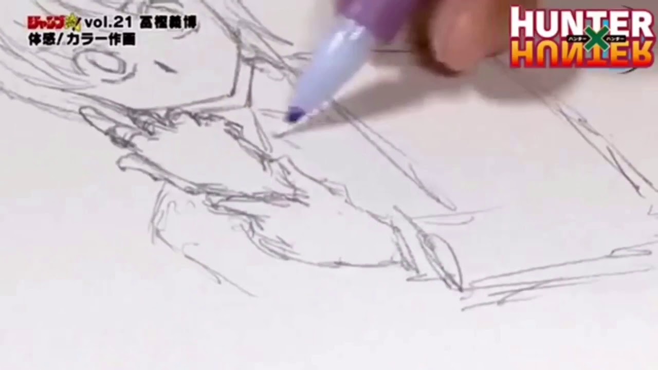 Yoshiro Togashi drawing Kurapika from HunterxHunter - YouTube