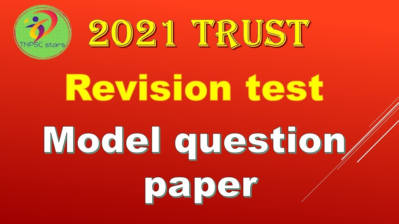 2021 TRUST model paper | master copy | Question paper | revision test ...
