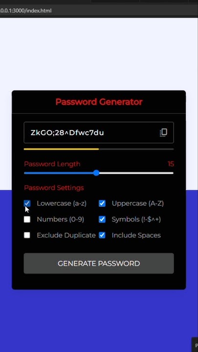 How to create a random password generator #ytshorts #shortvideo #programming #shorts # ...