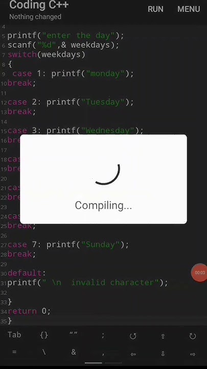 program to print weekdays using switch statement in c #ytshorts #code #coding #viral - YouTube