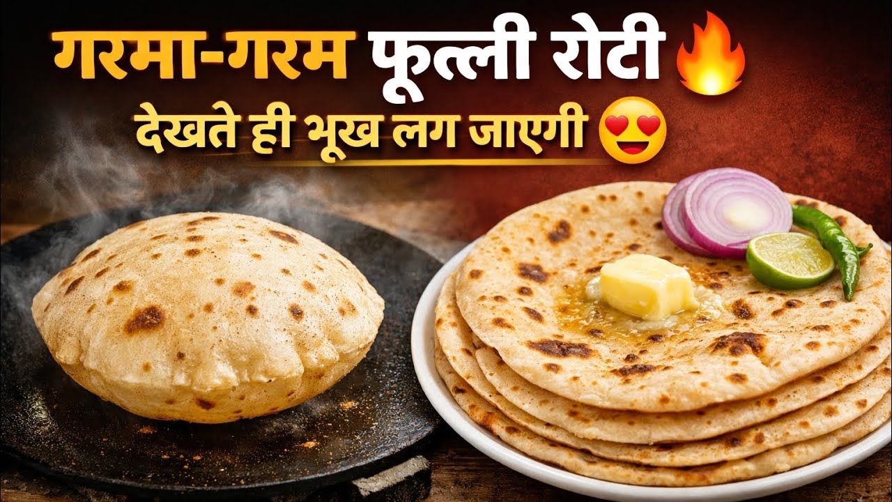 गरमा-गरम फूली हुई रोटी 😍 | घर जैसी नरम रोटी | Fresh Hot Roti - YouTube