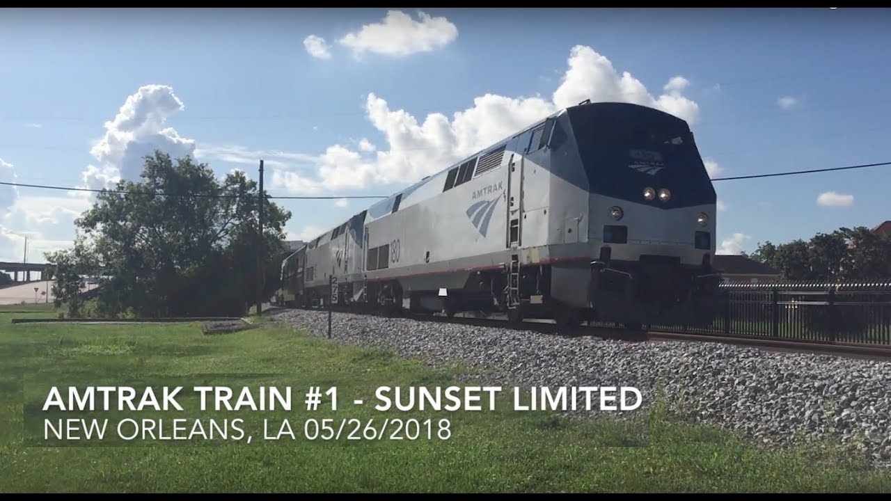 Amtrak's Sunset Limited with the private cars Pacific Sands & Tioga ...