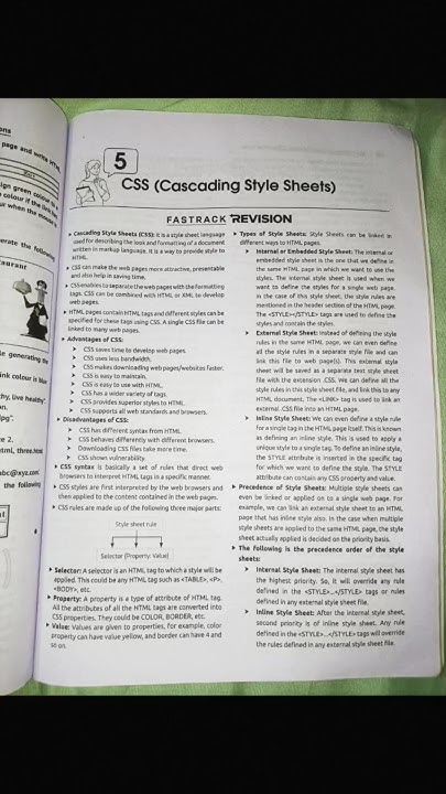 Computer | Chapter 5 | CSS | Cascading Style Sheet | Notes | Best notes ...