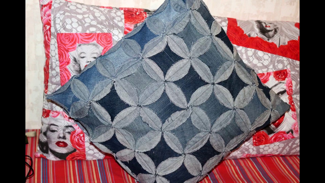 Recycle old jeans/denim in to rug, floor mat/cushion cover - YouTube