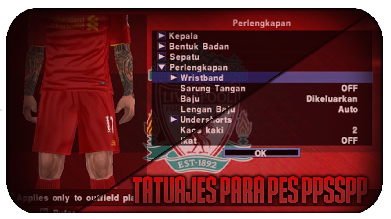 Texturas Tatuajes para pes Ppsspp PC & Android - YouTube